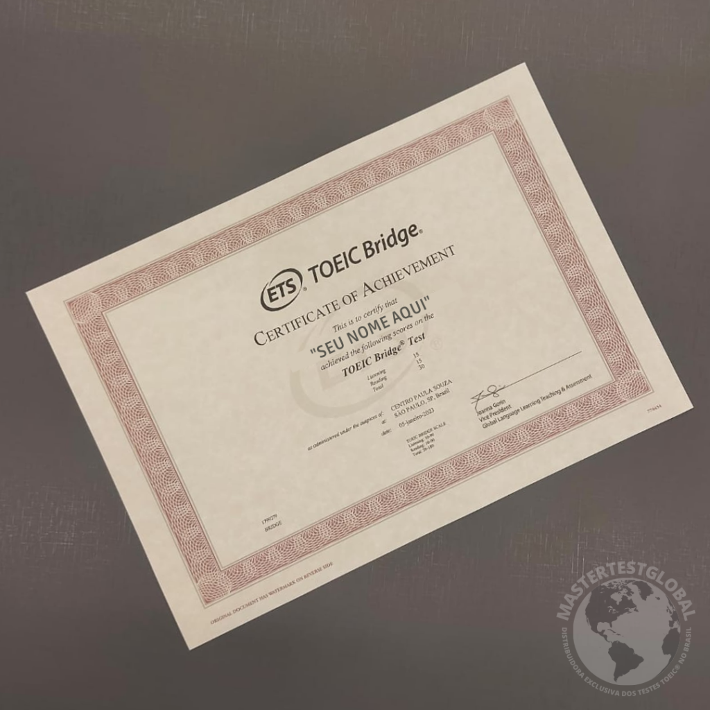 CERTIFICADO TOEIC BRIDGE - TOEIC Brasil